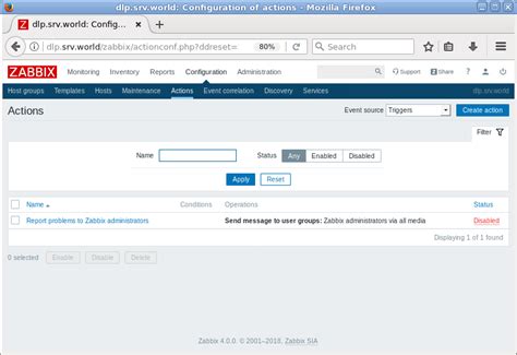 Ubuntu 18 04 Lts Zabbix 4 0 メール通知の設定 Server World
