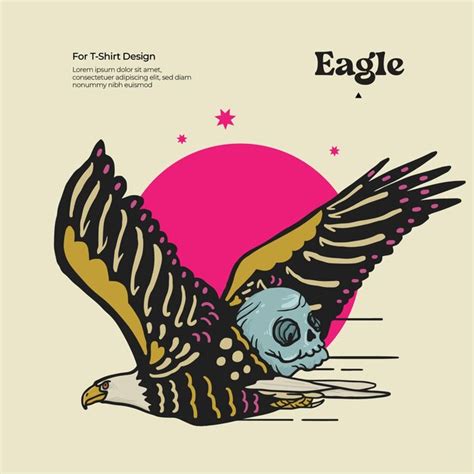 Boho Eagle Desenhado à Mão Para Design De Camisetas Vetor Premium