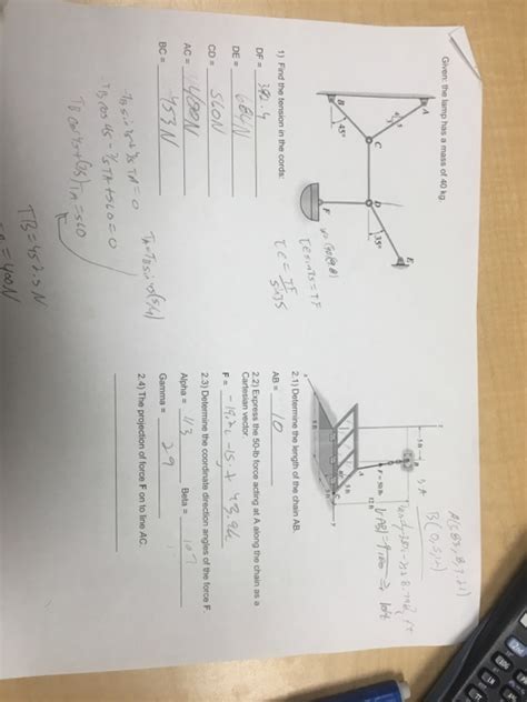 Solved 1 If The Resultant Force Acting On The Support Is To