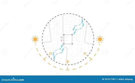 Architecture Site Analysis Symbol Icon Element Drawing Graphic Flat Isolated Vector