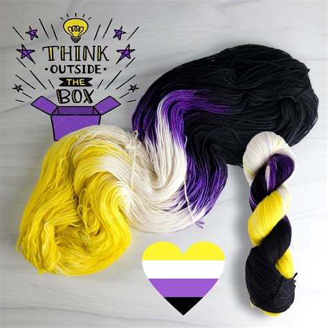 Think Outside The Box Nonbinary Flag Hand Dyed Variegated Yarn Y