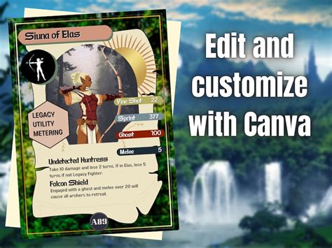 Rpg Character Trading Card Game Template Etsy