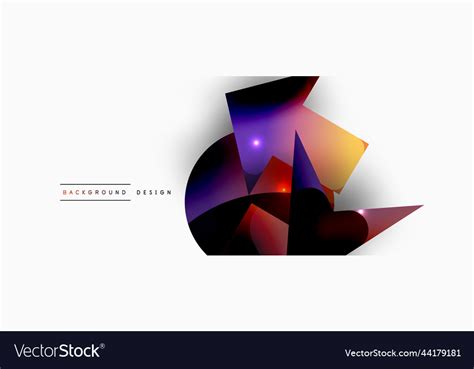 Dynamic Composition Shiny Geometric Shapes Vector Image