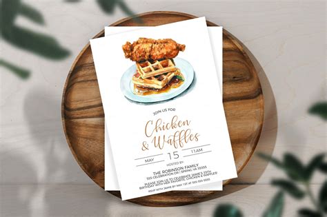 Chicken And Waffles Invitation Fried Chicken And Waffles Invite Birt