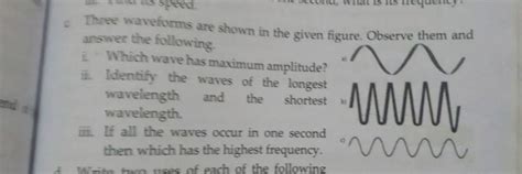 C Three Waveforms Are Shown In The Given Figure Observe Them And Answer