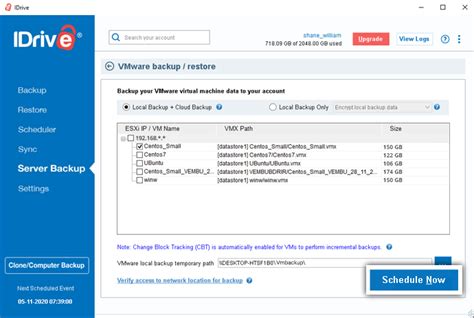 Backup Vmware Virtual Machines Idrive Cloud Backup