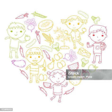 유치원 유치원 보육원 아이 들 건강 식품 남자와 여자를 야채와 과일을 먹는다 어린이 카페 메뉴 레스토랑입니다 비타민입니다 건강한