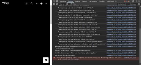 Geeting Black Screen And Faield To Intialize Player Error On Console In Unity Webgl Unity