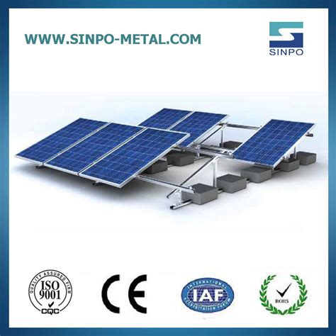 Heavy Duty Aluminum Solar Array Support For Concrete Flat Roof Photovoltaic Panels With Enhanced