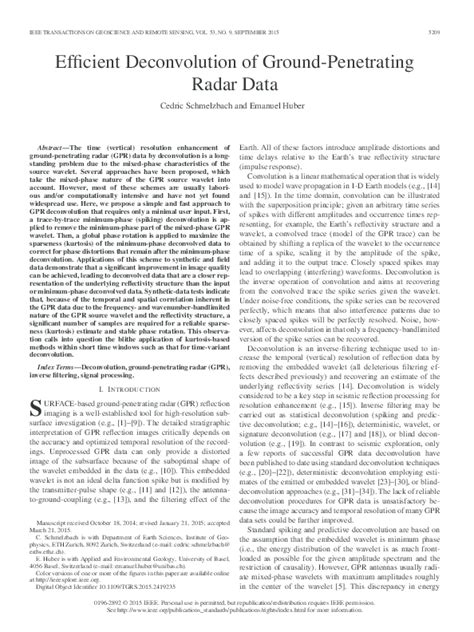 Efficient Deconvolution Of Ground Penetrating Radar Data