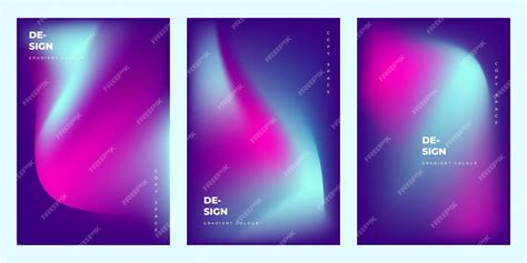 Premium Vector Colorful Abstract Gradient Mesh Poster Design Set Copy Space