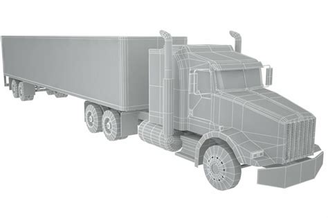 Kenworth Semi Truck Low Polygon Masterbundles
