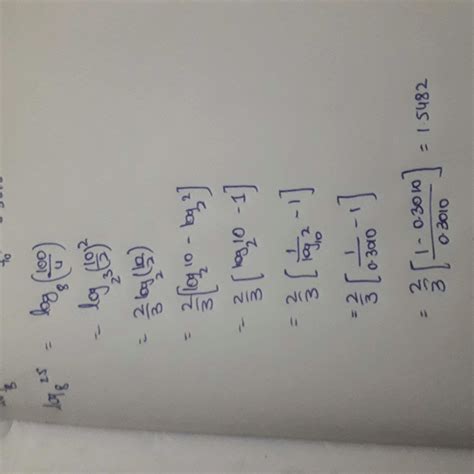 The Value Of Log 25 To The Base 8 Given Log 2 0 3010 Is Edurev Ca