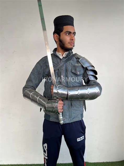 Medieval Knight Shoulder Armor Bracers Armor Larp Etsy