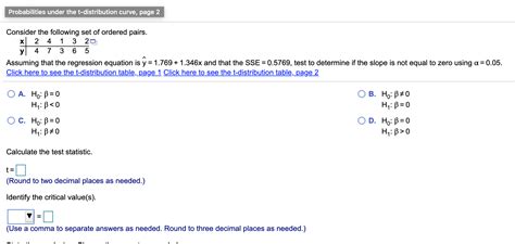 Solved Probabilities Under The T Distribution Curve Page Chegg