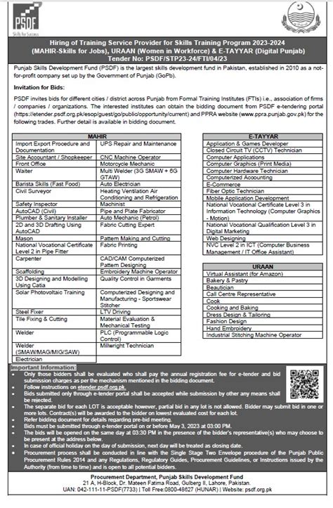 Skills Training Program 2023 2024 Psdf