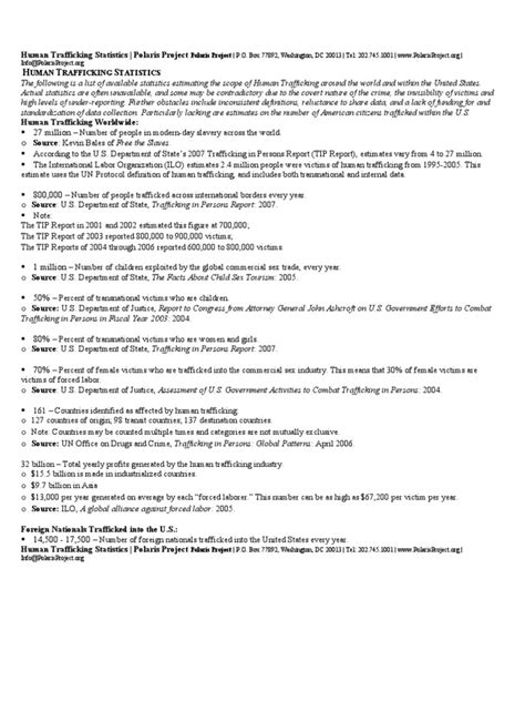 Human Trafficking Statistics Polaris Project Uman Rafficking Tatistics Pdf Human