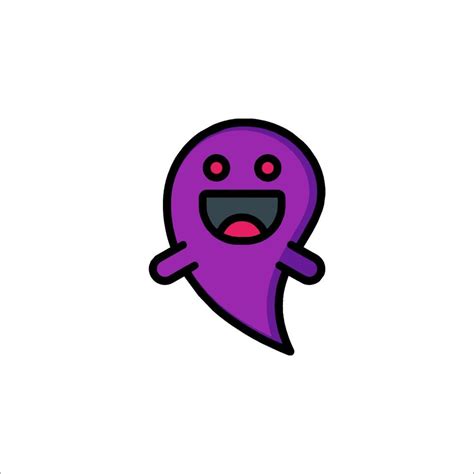 A Purple Ghost With A Smile On Its Face 54378486 Vector Art At Vecteezy