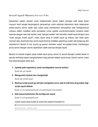 Instalasi Squid Proxy Di Ubuntu PDF