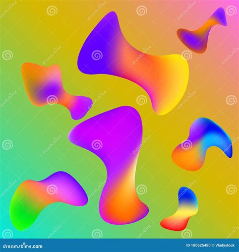 Abstract Background Of Colorful Amorphous Shapes Pattern With