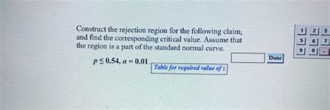 Solved 1 2 3 Construct The Rejection Region For The Chegg Com