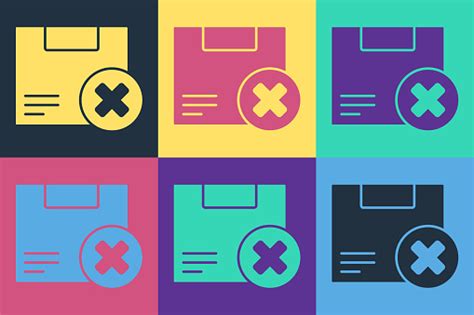 팝 아트 판지 골판지 상자와 색상 배경에 격리 된 아이콘을 삭제합니다 상자 포장 소포 표지판 배송 및 포장 벡터 일러스트레이션 0명에 대한 스톡 벡터 아트 및 기타 이미지