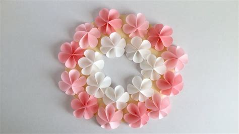 【折り紙・コピー用紙】簡単！かわいい花 ハッピーカラーのリース Easy Cute Flower Youtube Origami