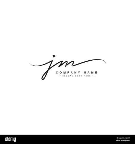 Initial Letter Jm Logo Hand Drawn Signature Style Logo Minimal Vector Logo For Initials In