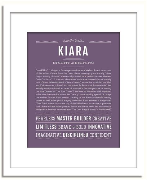Kiara Name Art Print In 2024 Names St Clares Print