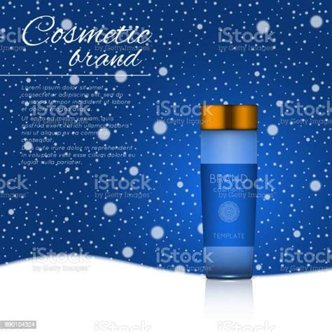 벡터 겨울 배경 눈에 3d 화장품 그림 아름다움 현실적인 화장품 제품 디자인 서식 파일입니다 겨울에 대한 스톡 벡터 아트 및 기타 이미지 Istock