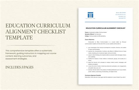 Education Curriculum Review Checklist Template In Word Google Docs