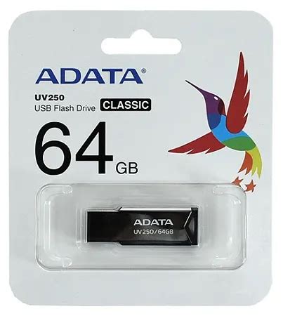 USB флешка 64GB ADATA UV250 AUV250-64G-RBK Silver купить в Алматы по ...