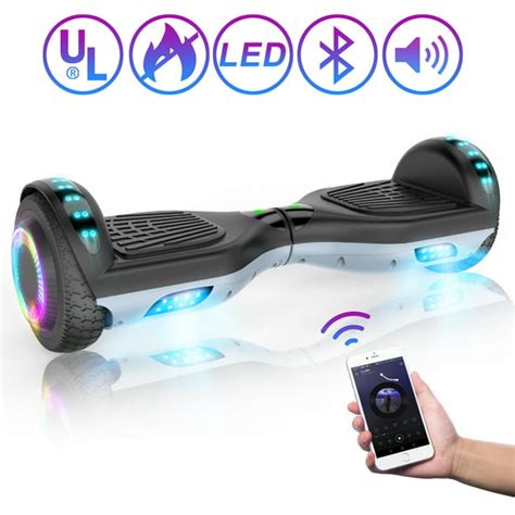 Sisigad Hoverboard 6 5 Two Wheel Self Balancing Hoverboard With Bluetooth And Led Lights