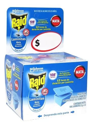 Laminitas de insecticida sólido Raid 108 undidades de 1gr