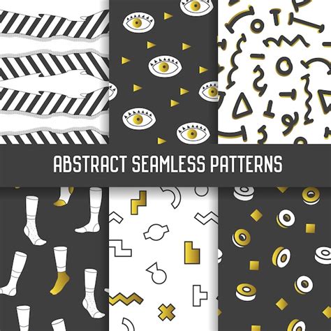 Premium Vector Abstract Seamless Patterns Set