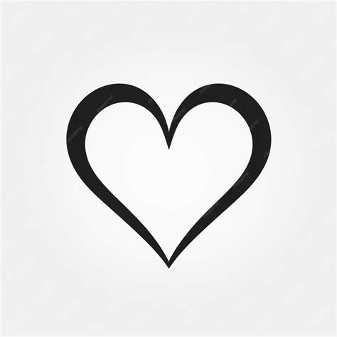 Un Icono De Corazón Negro En Un Fondo Blanco Foto Premium