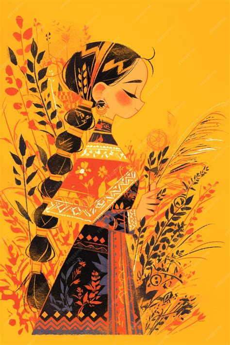 Filipino Dalaga Patterns With Maiden Themes Premium Ai Generated Vector