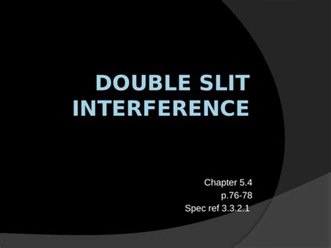 Aqa Double Slit Interference Teaching Resources
