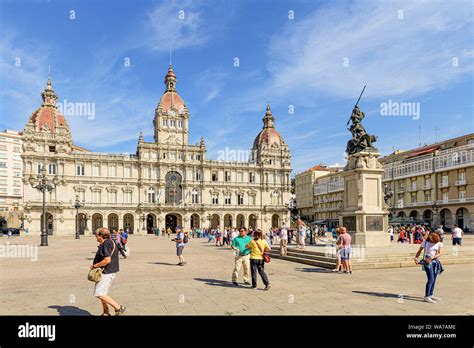A La Coruna Spain The Ornate Building Town Hall Palacio Municipal And
