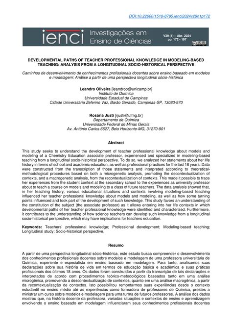 Pdf Developmental Paths Of Teacher Professional Knowledge In Modeling Based Teaching Analysis