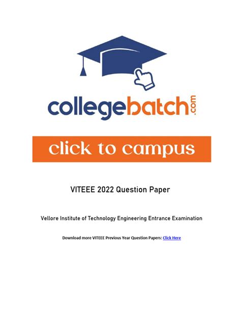 Viteee 2022 Question Paper Pdf Force Torque