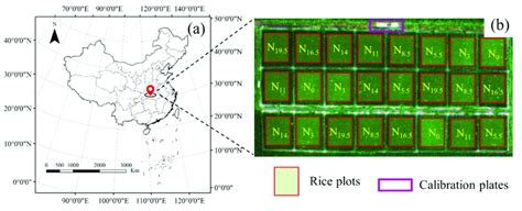 Study Area And Rice Plot Settings A Experimental Area Location B