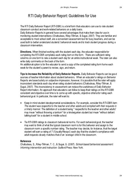 Fillable Online How To Use The Rti Model For Behavior Interventionread