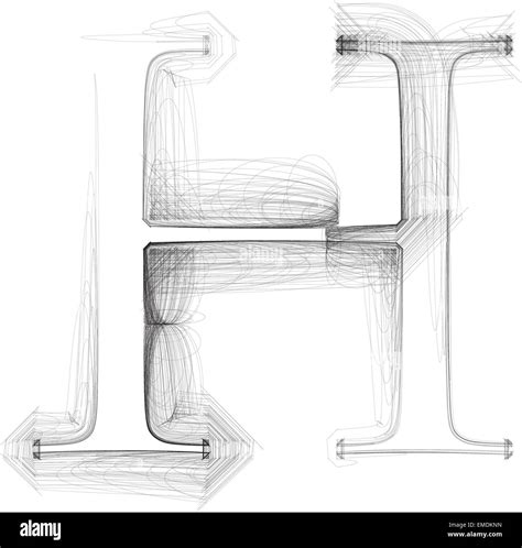 Hand Draw Font Letter H Vector Illustration Stock Vector Image And Art