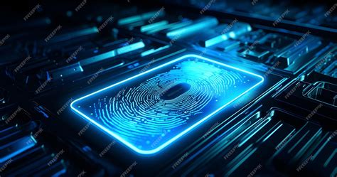 Premium Photo Digital Fingerprint Scanner Enhancing Security Biometric Identity Data