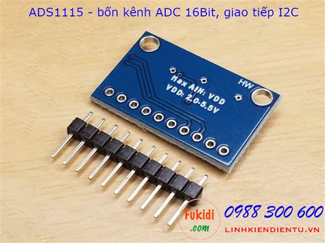 Module bốn kênh ADC 16Bit giao tiếp I2C dùng chip TI ADS1115 FUKIDI