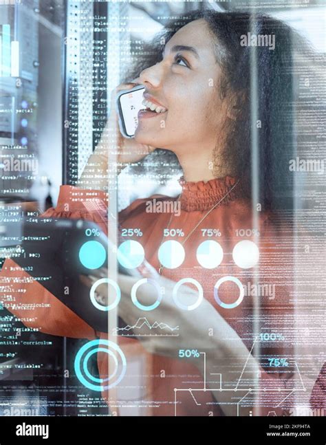 Overlay Chart And Software Engineer With Phone Call Graph And