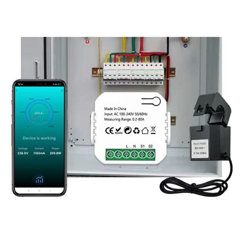 Tuya Smart ZigBee Energy Meter 80A With Clamp App Monitor KWh Voltage