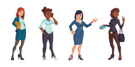 Confident Business Women In Office Clothes 15008315 Vector Art At Vecteezy