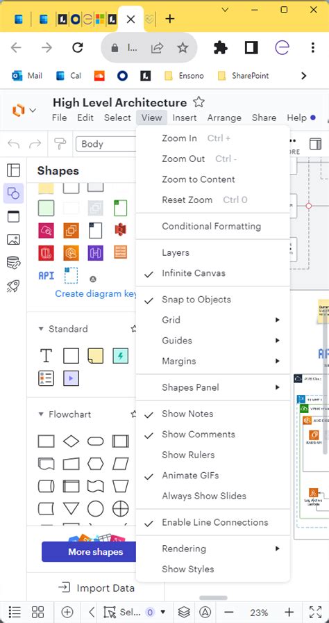 lucidchart navigation mode option not present in view menu community